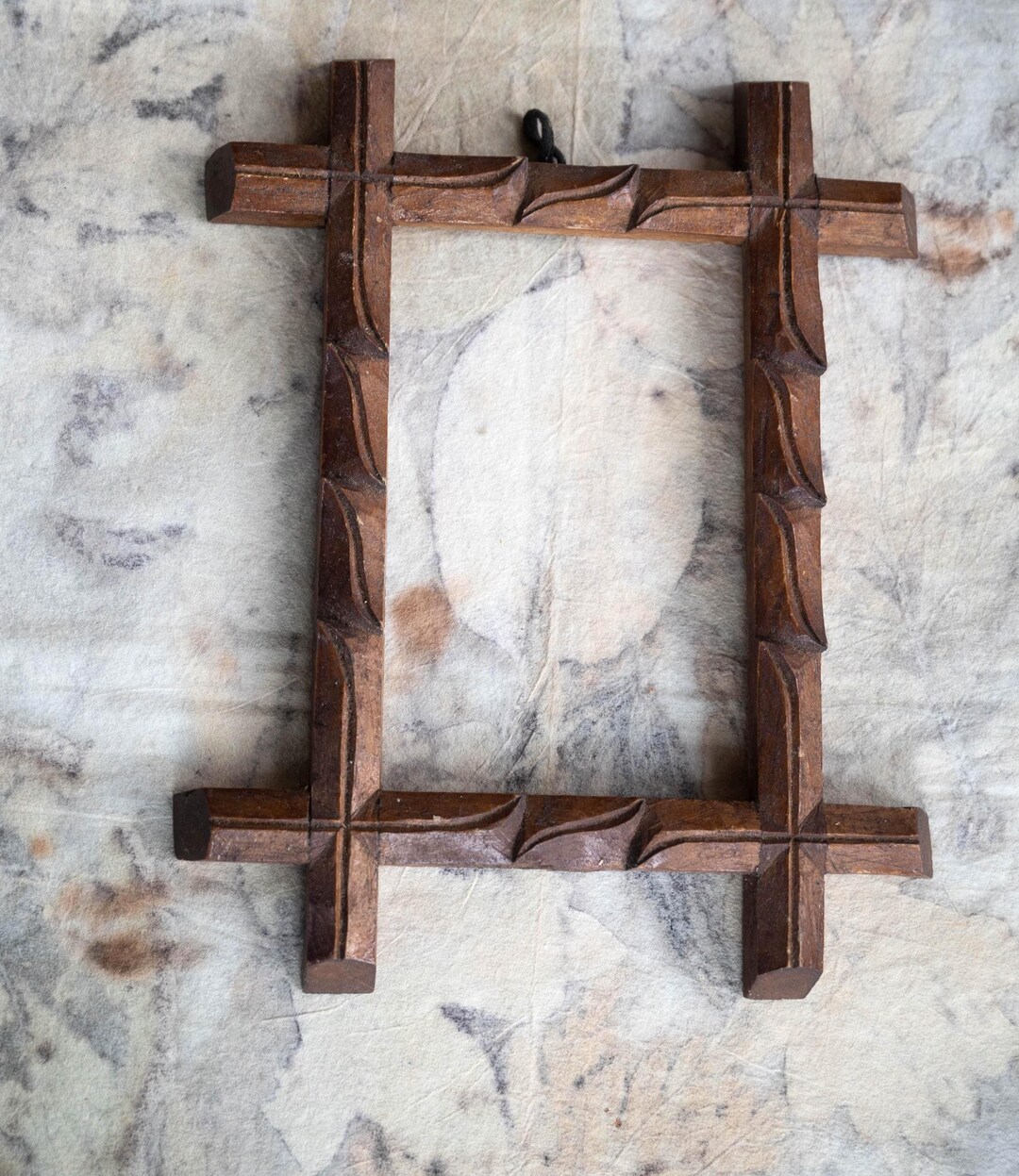 Adirondack Frame Tramp Art Black Forest Frame for Wall Hanging Antique ...