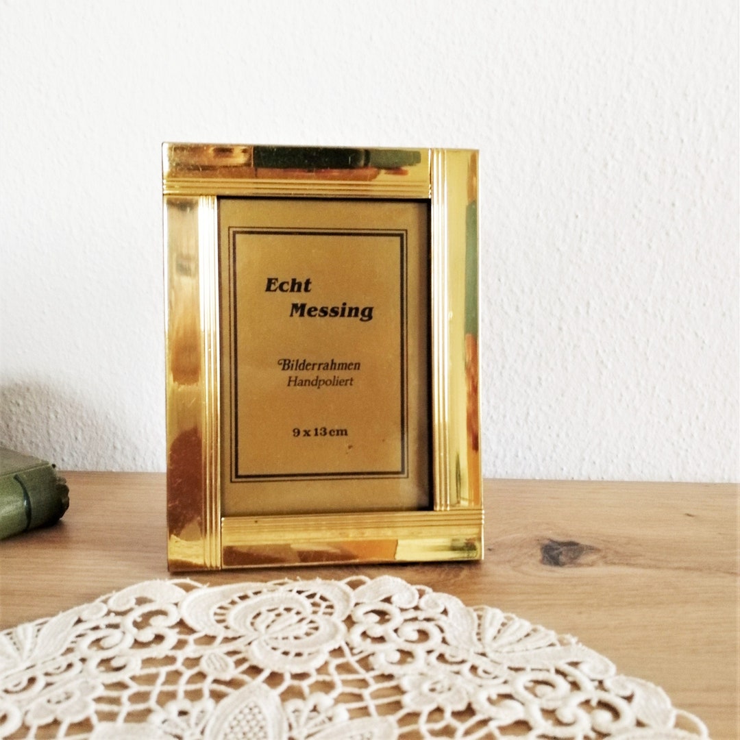 Brass Photo Frame Vintage Gold Picture Frame Mantel Decor Tabletop ...