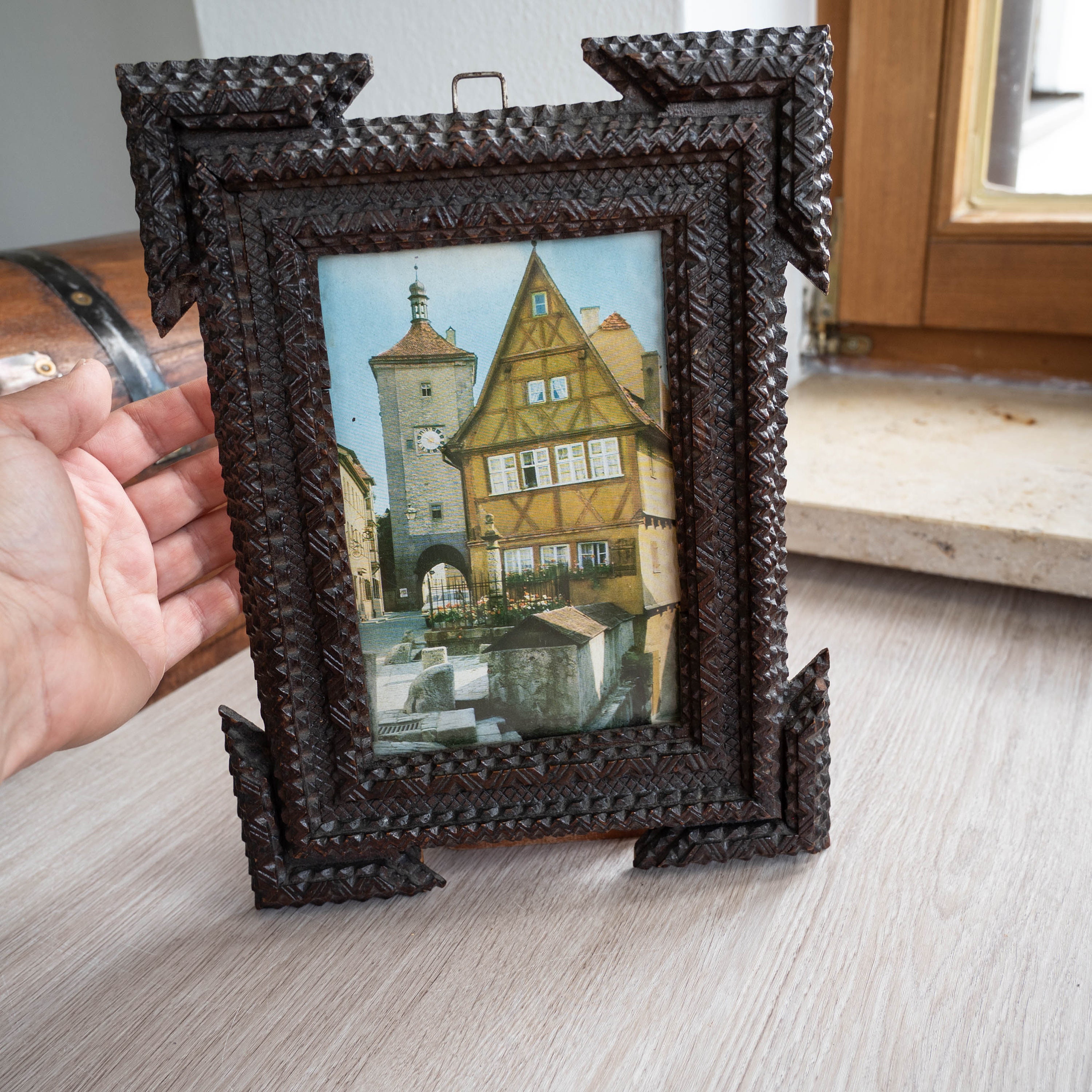 Tramp Art Frame Antique Folk Art Layered Carved Wood Frame - Etsy