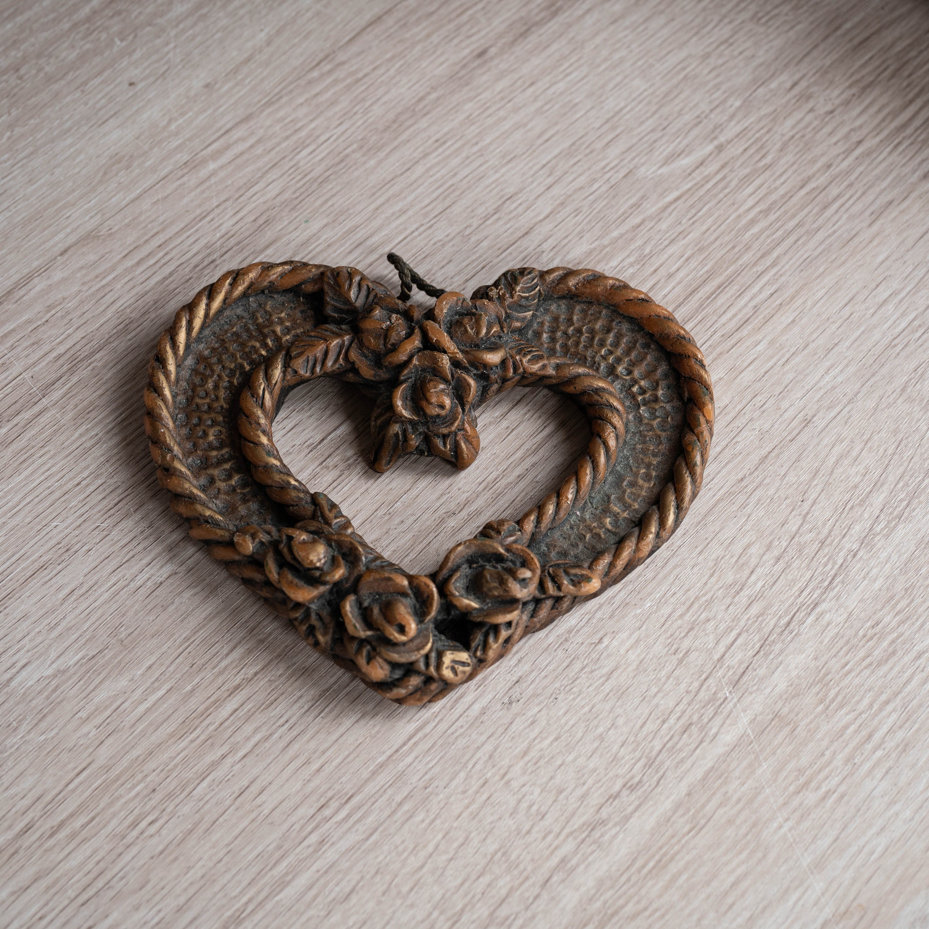 Bavarian Heart Wall Decor German Vintage Wax Art Carved Molded Wax ...