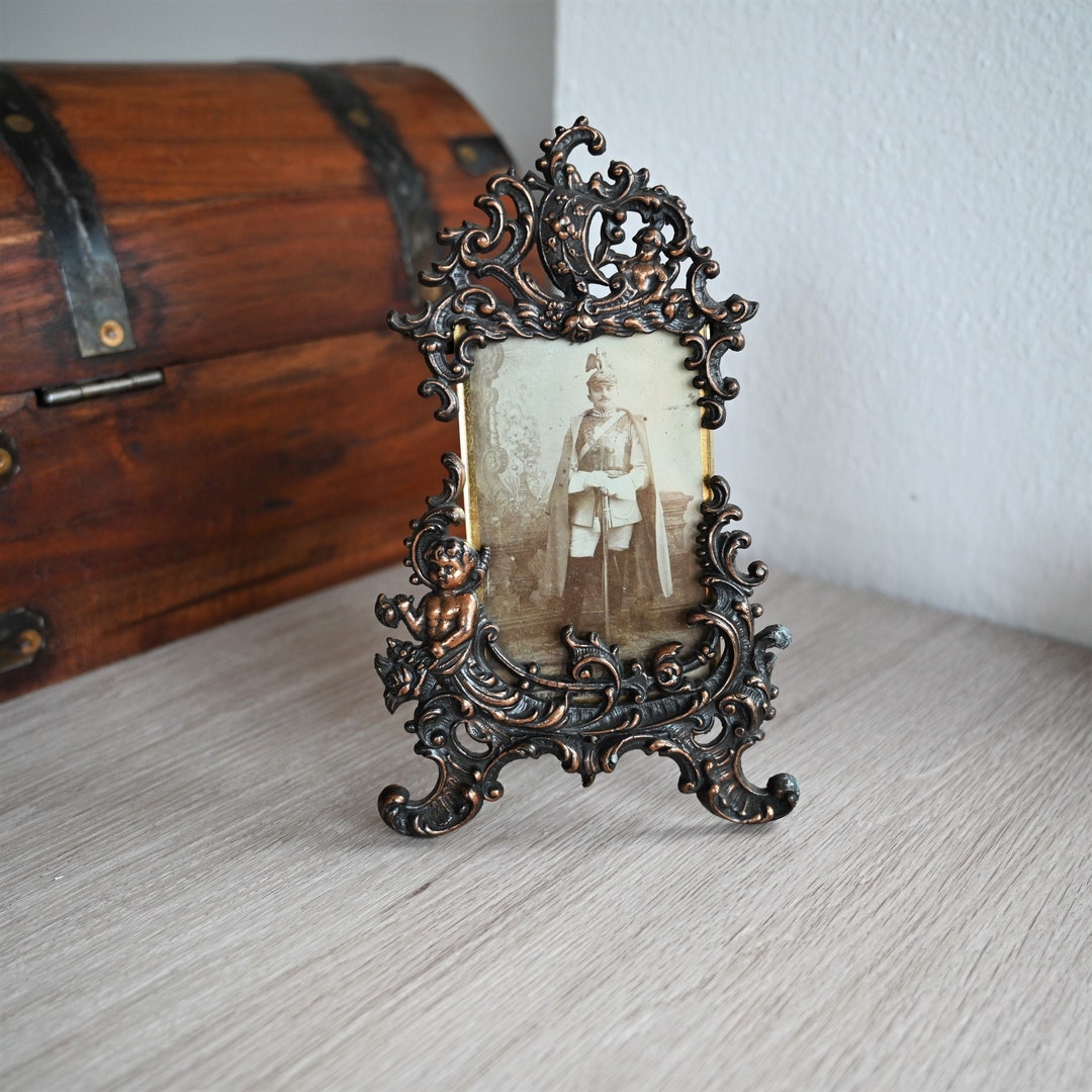 Antique Ornate Filigree Picture Frame Brass Copper Tabletop Photo Frame ...