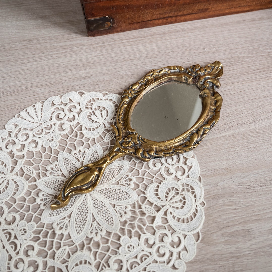 Victorian Ornate Gold Mirror Vintage Hand Held Mirror - Etsy