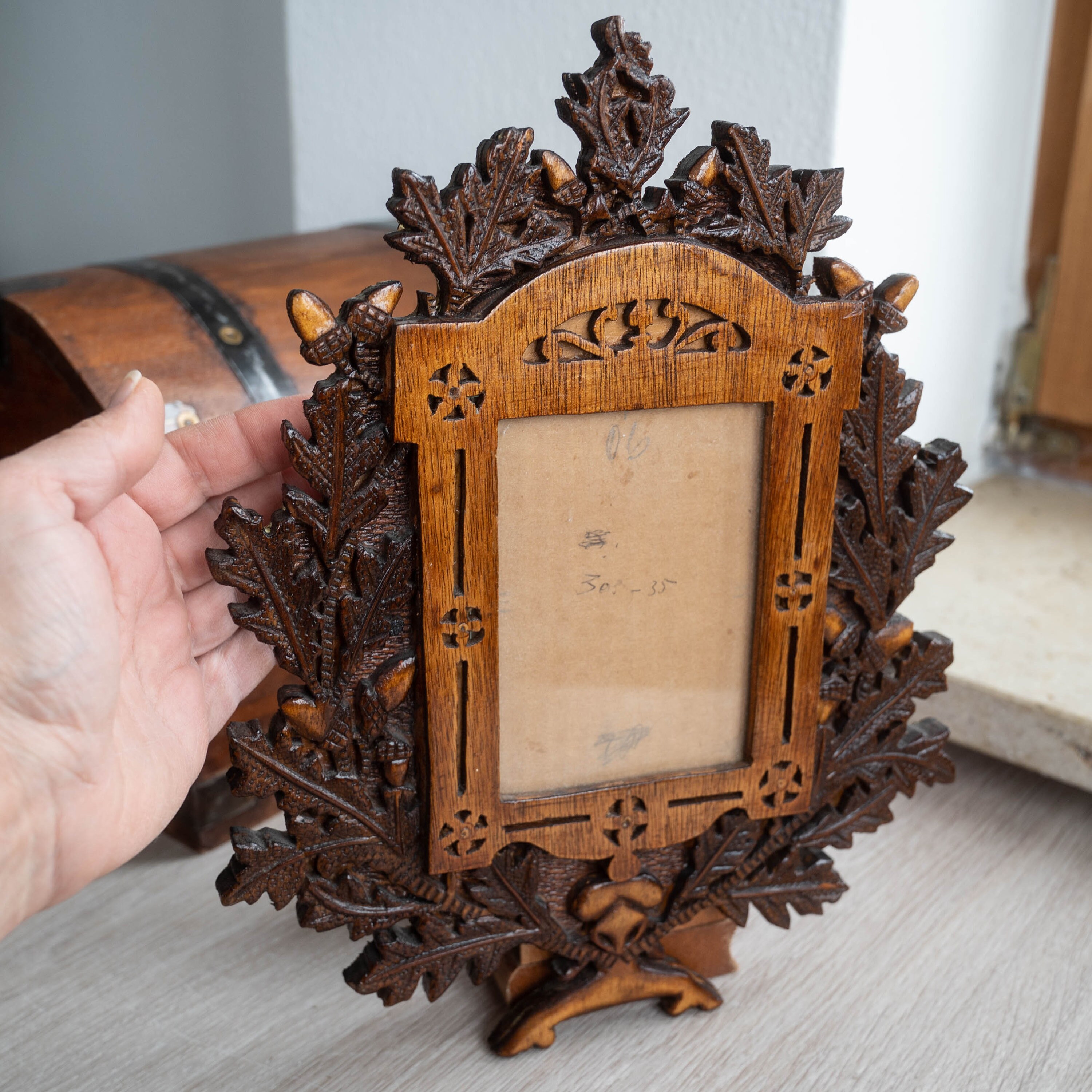 Adirondack Frame Tramp Art Black Forest Frame for Wall Hanging Antique ...