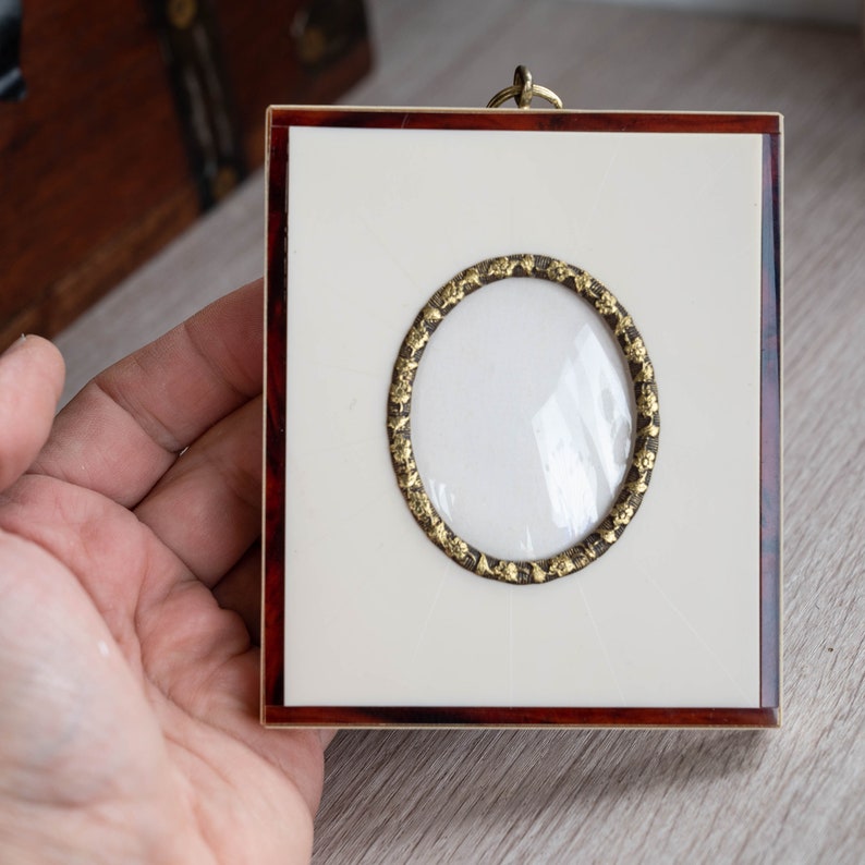 Convex Glass Frame Small Bakelit Photo Frame Ivory Accent Wall - Etsy