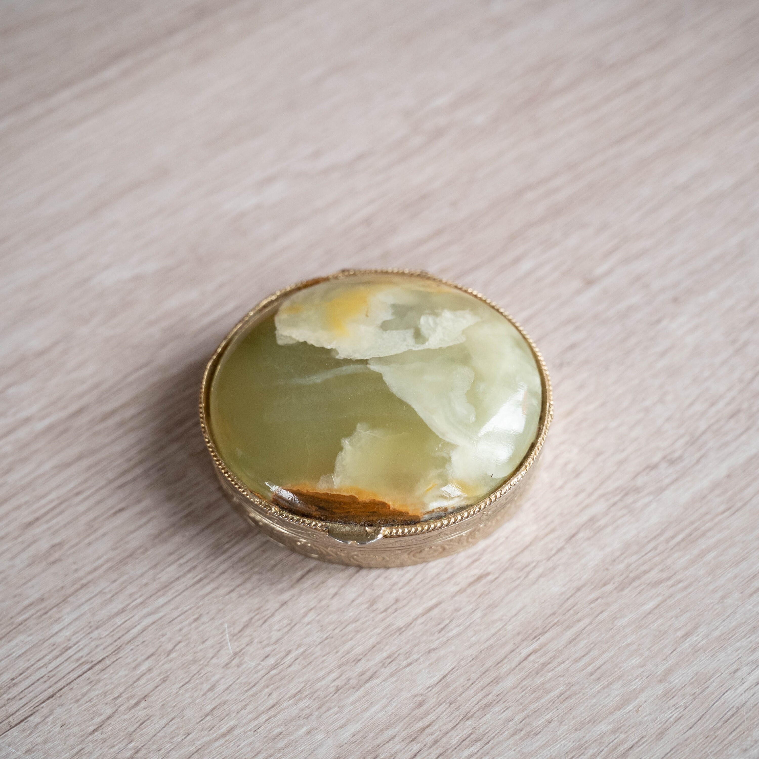 Gold Pill Box Vintage Metal Pill Holder Tiny Trinket Box - Etsy