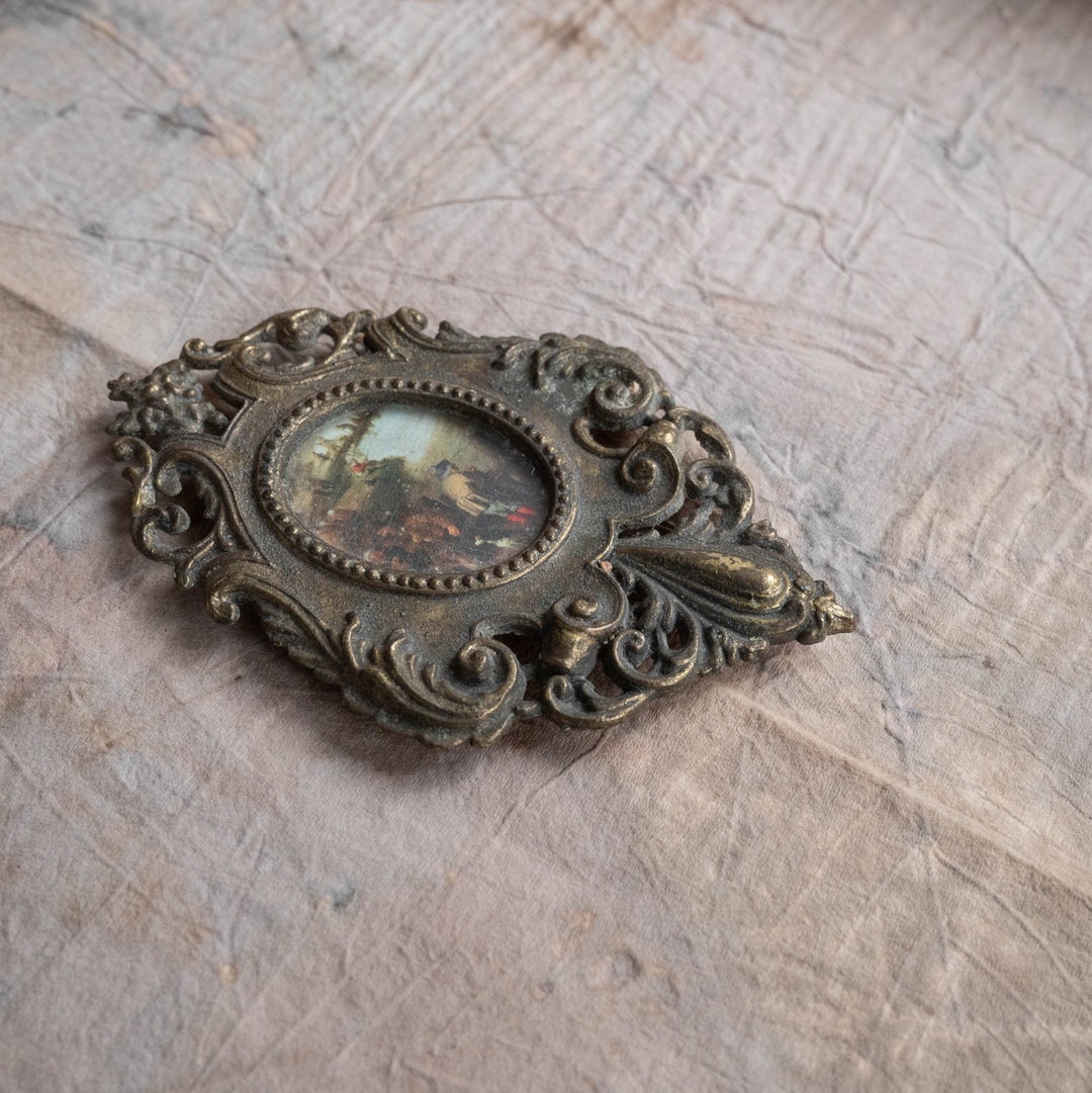 Baroque Frame Vintage Oval Wall Frame Ornate Picture Frame Small Metal ...