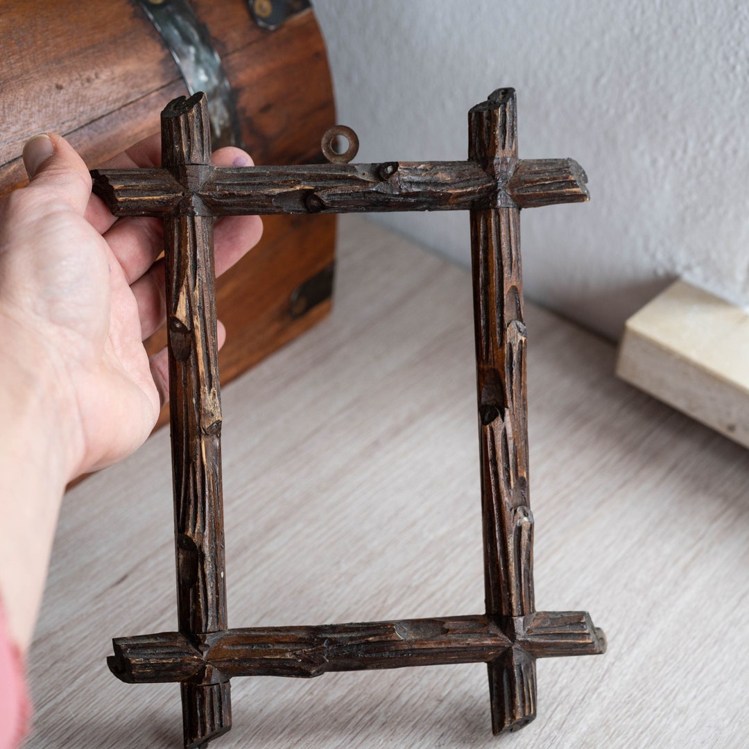 4x6 Black Forest Frame Carved Wood Frame Folk Art Criss Cross - Etsy