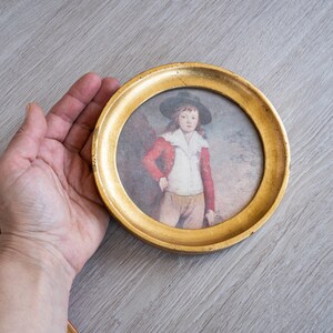 Round Gold Frame Vintage Wood Wall Picture Frame Gilded Wooden | Etsy