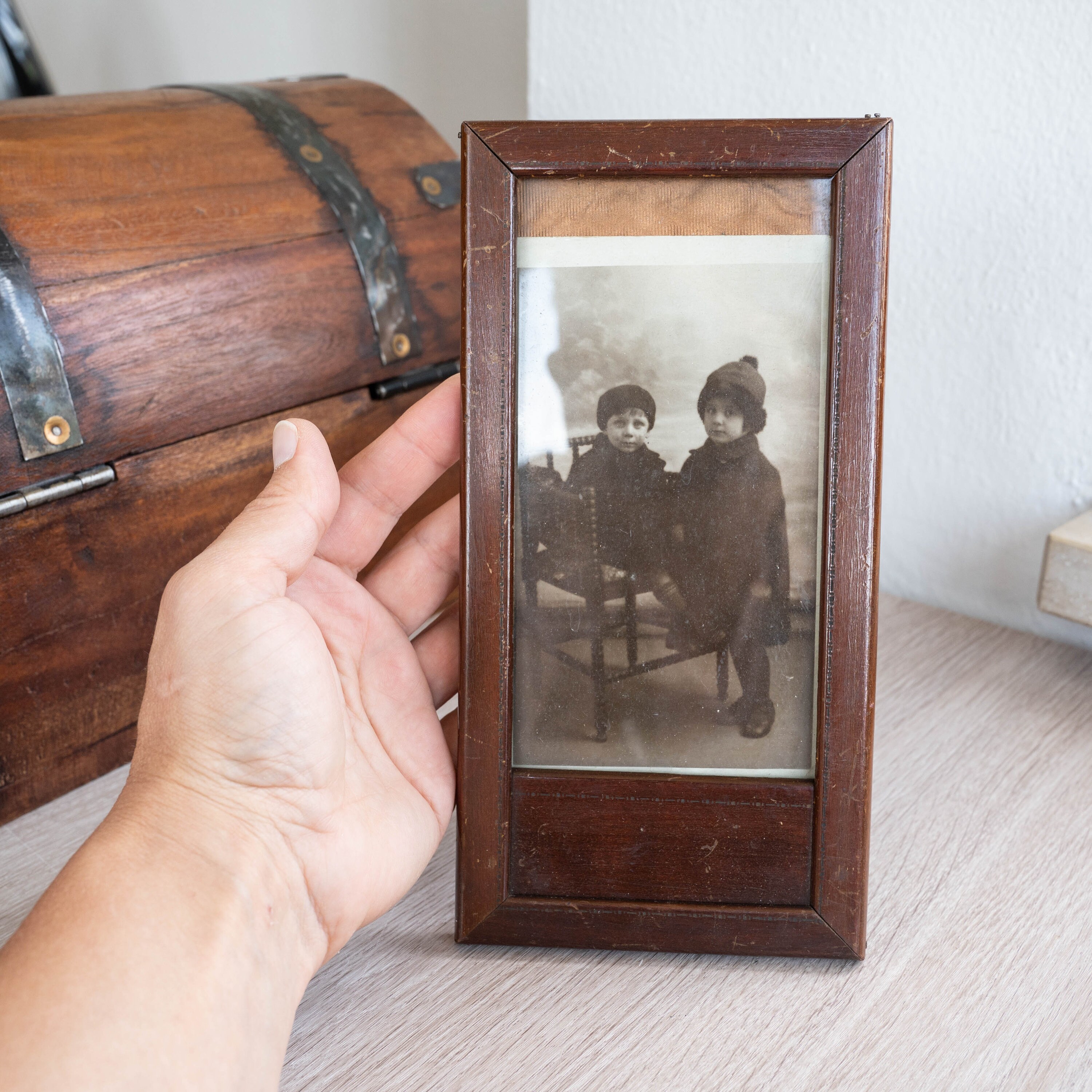 Art Deco Frame Antique Wood Photo Frame Tabletop Wooden - Etsy