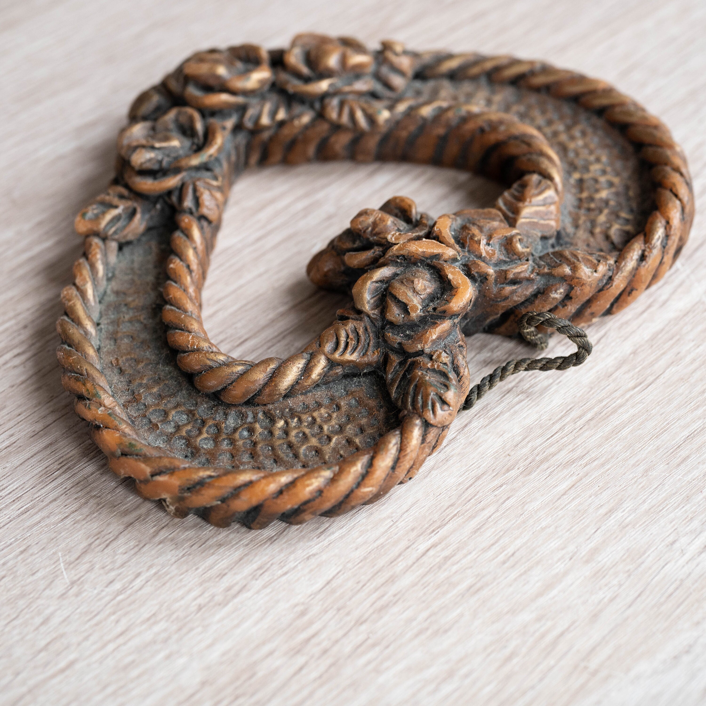 Bavarian Heart Wall Decor German Vintage Wax Art Carved Molded Wax ...