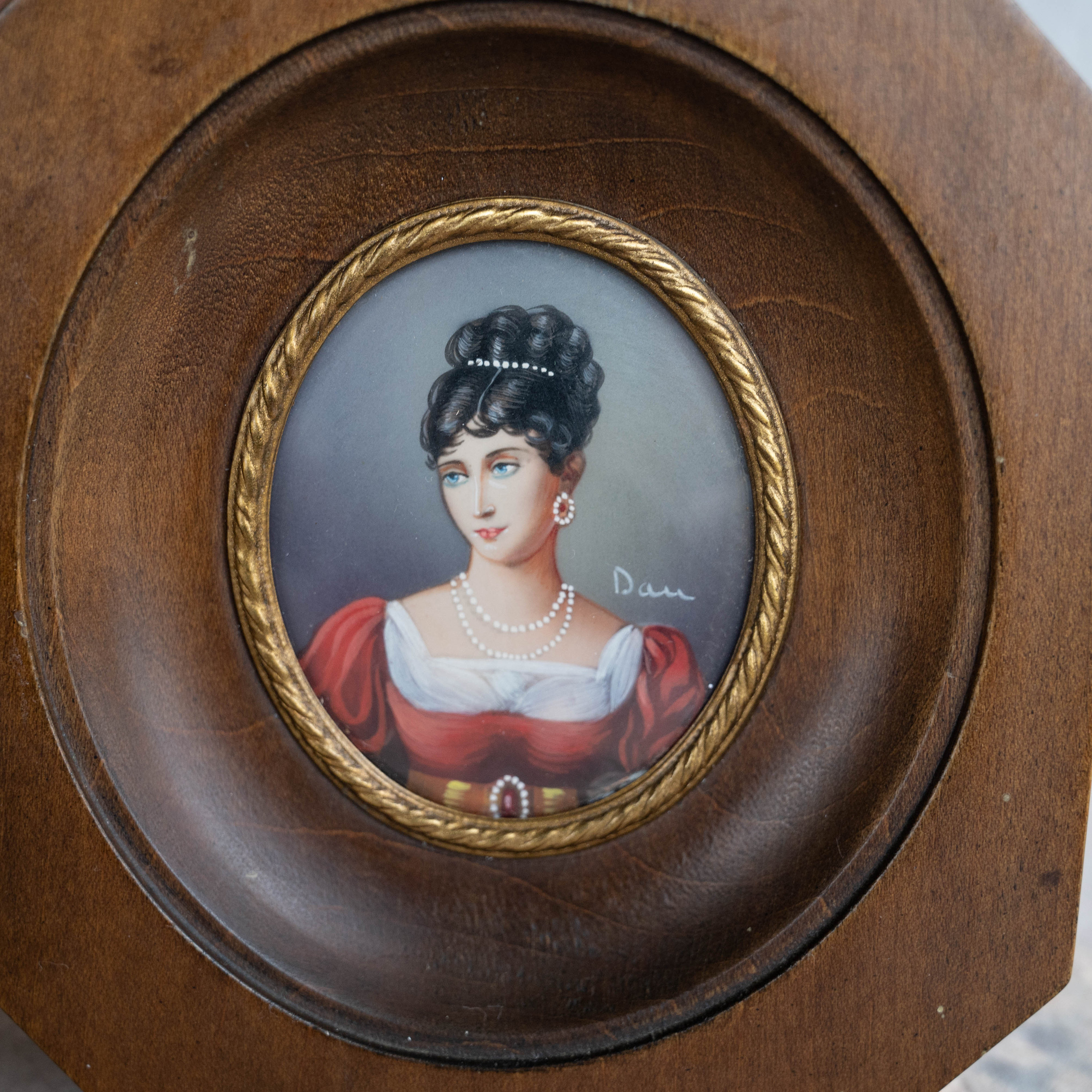 Octagon Wall Art Antique Signed Miniature Portrait Under - Etsy