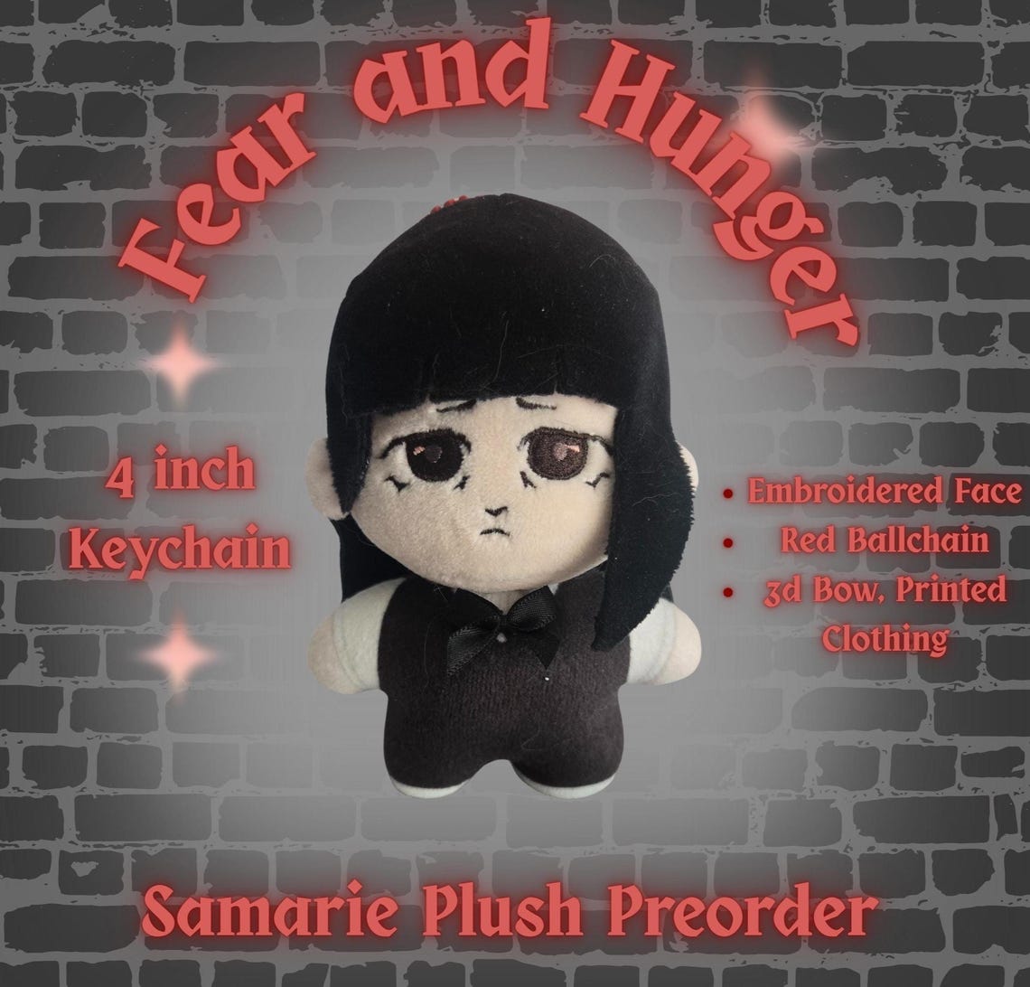 Fear and Hunger: Termina Samarie Plush Keychain 4in (10cm) in Stock - Etsy