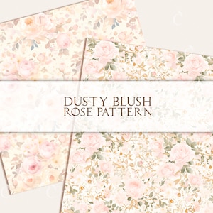 Watercolor Clipart Seamless Pattern Shabby Chic Roses Dusty Blush Roses ...