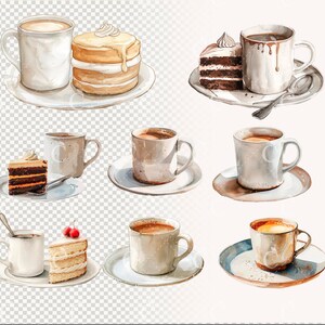 Watercolor Coffee Clipart Bundle, Coffee Lover, Girl With Coffee ...