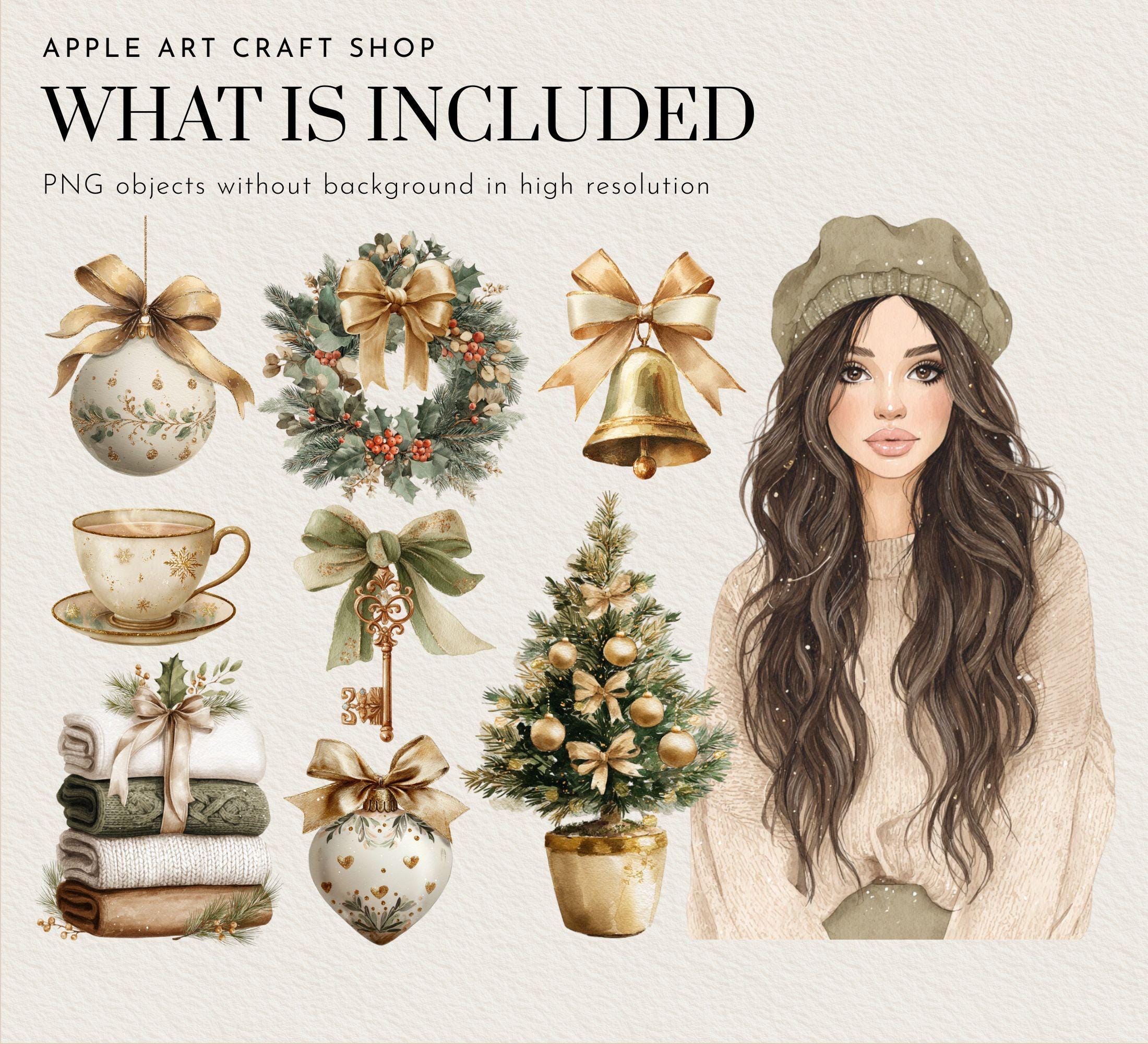 Christmas Clipart, Watercolor Winter Cabin Clipart, Cozy Winter Clip ...