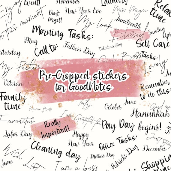 Pre Cropped Digital Stickers for Goodnotes Calendar Stickers | Etsy