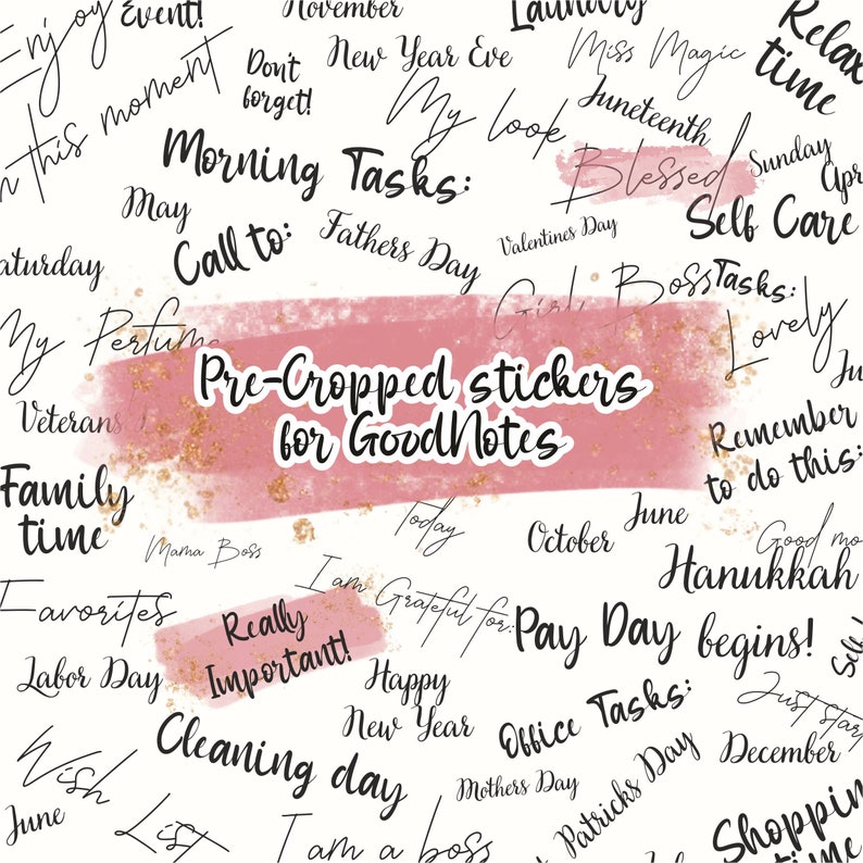 Pre Cropped Digital Stickers for Goodnotes Calendar Stickers - Etsy