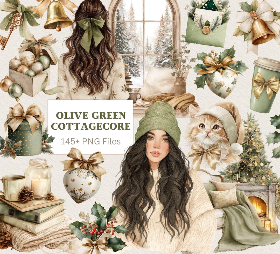 Christmas Clipart, Watercolor Winter Cabin Clipart, Cozy Winter Clip ...