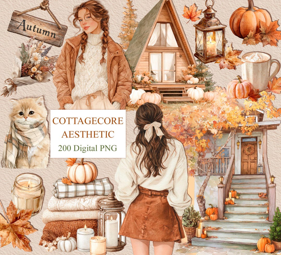 Watercolor Fall Clipart,cozy Fall Png Bundle, Pumpkin Png,autumn Girl ...