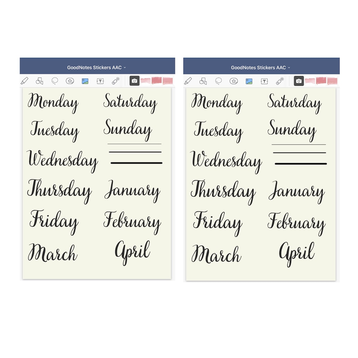 Pre Cropped Digital Stickers for Goodnotes Calendar Stickers - Etsy