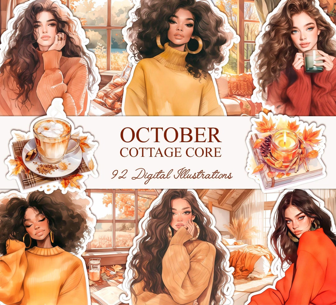 Watercolor Autumn Clipart Bundle, Fall Clipart, Girl With Coffee,cozy ...