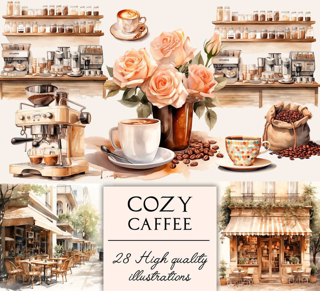 Watercolor Coffee Lover Clipart Bundle, Coffee Drinks Clip Art, Barista ...