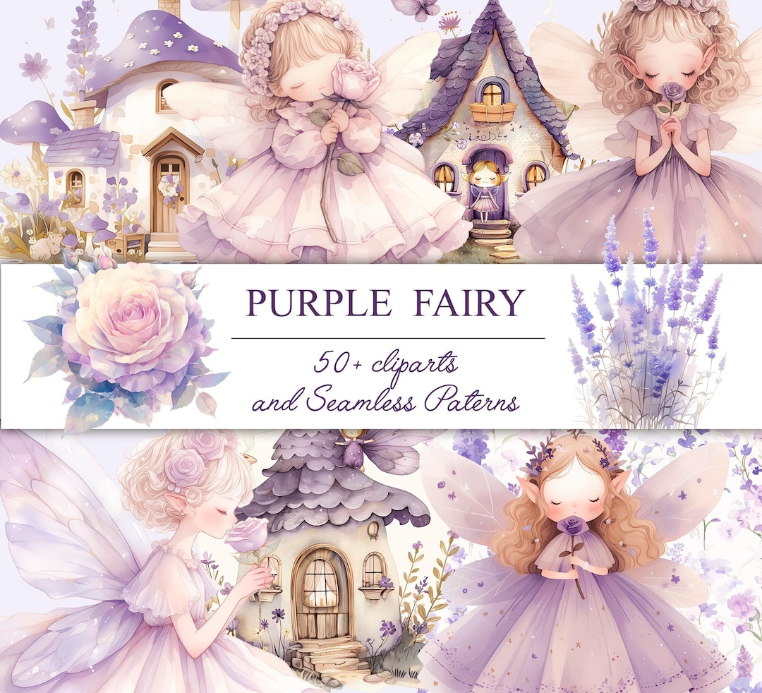 Pink Fairy Clipart, Magical Fairy and Pink Flower Clipart, Fantasy ...