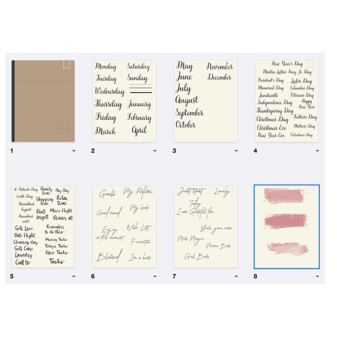 Pre Cropped Digital Stickers for Goodnotes, Calendar Stickers, Clip Art ...