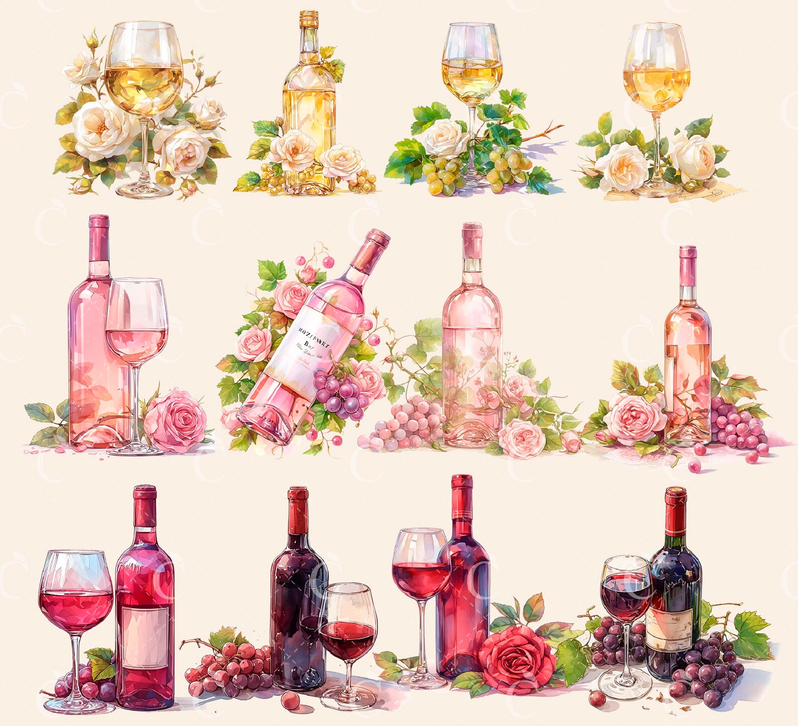 Watercolor Cocktail Clipart, Watercolor Signature Drink Menu, Printable ...