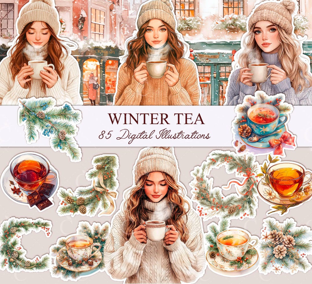 Watercolor Winter Clipart,cozy Winter Png,holiday Clipart,cozy ...