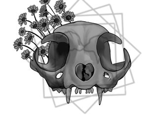Cat Skull Wallpaper - Etsy