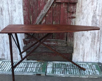 Vintage Wood Ironing Board Stansteady Wooden Folding Table Farmhouse Primitive Laundry Room J R ...