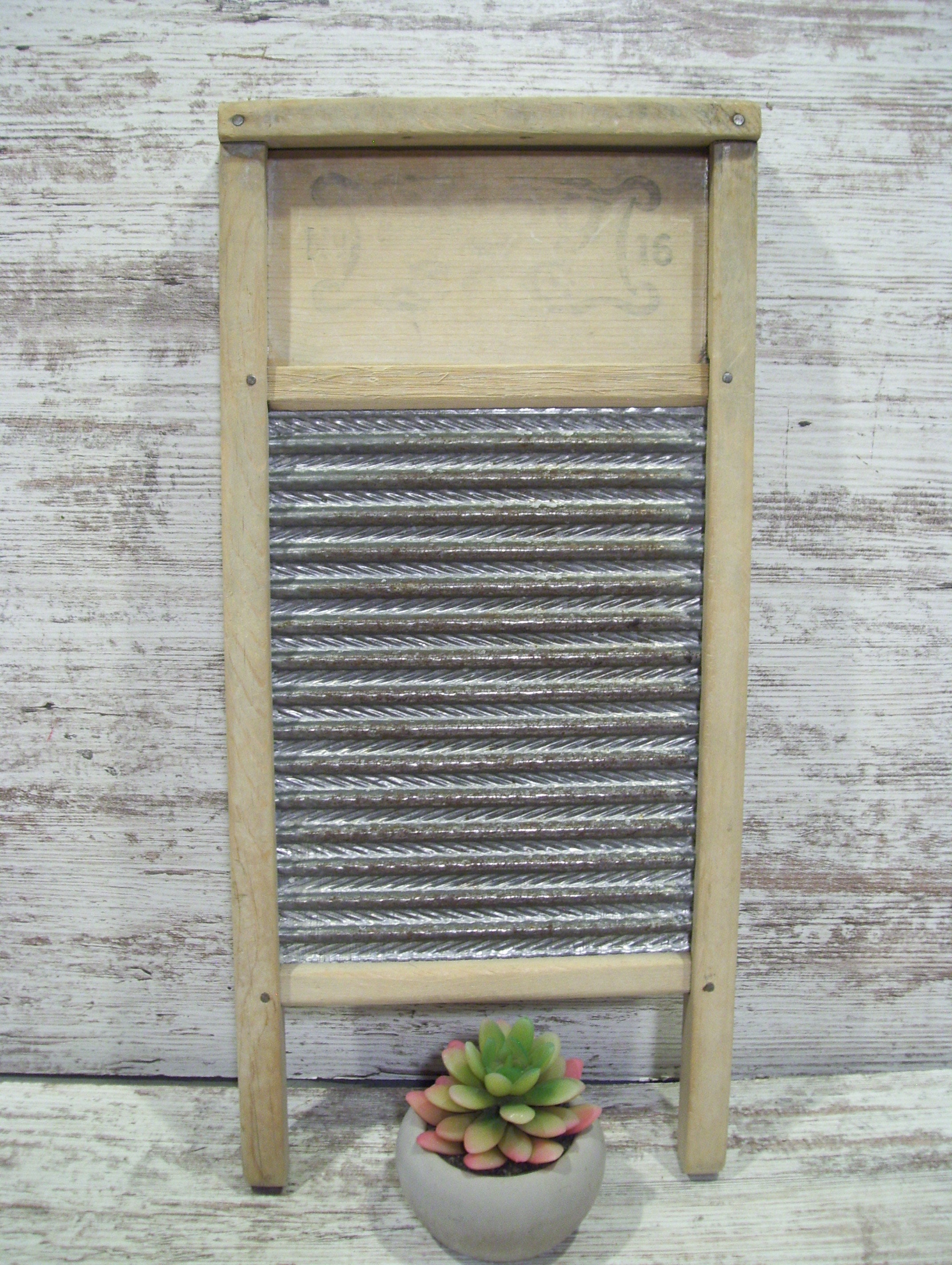 Vintage Wood Wash Board National Busy Bee No 16 Columbus Washboard Co ...