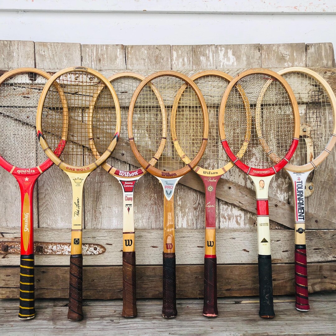 Wood Tennis Racket Wilson Jack Kramer Spalding Pancho Gonzales Tony ...