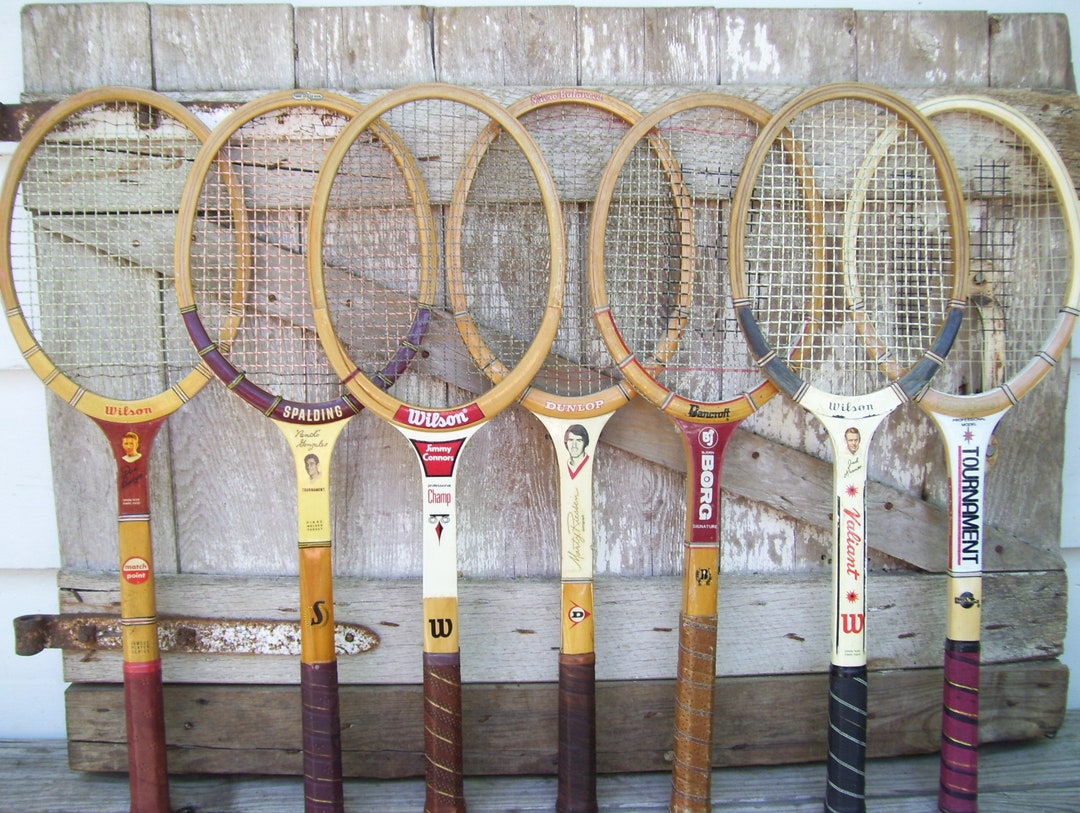 Wood Tennis Racket Wilson Jack Kramer Spalding Pancho Gonzales Don ...