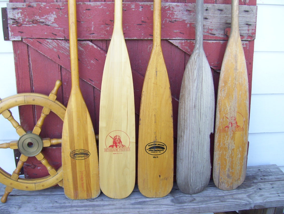 Vintage Wood Canoe Paddle Feather Brand Renegade Wood Boat - Etsy