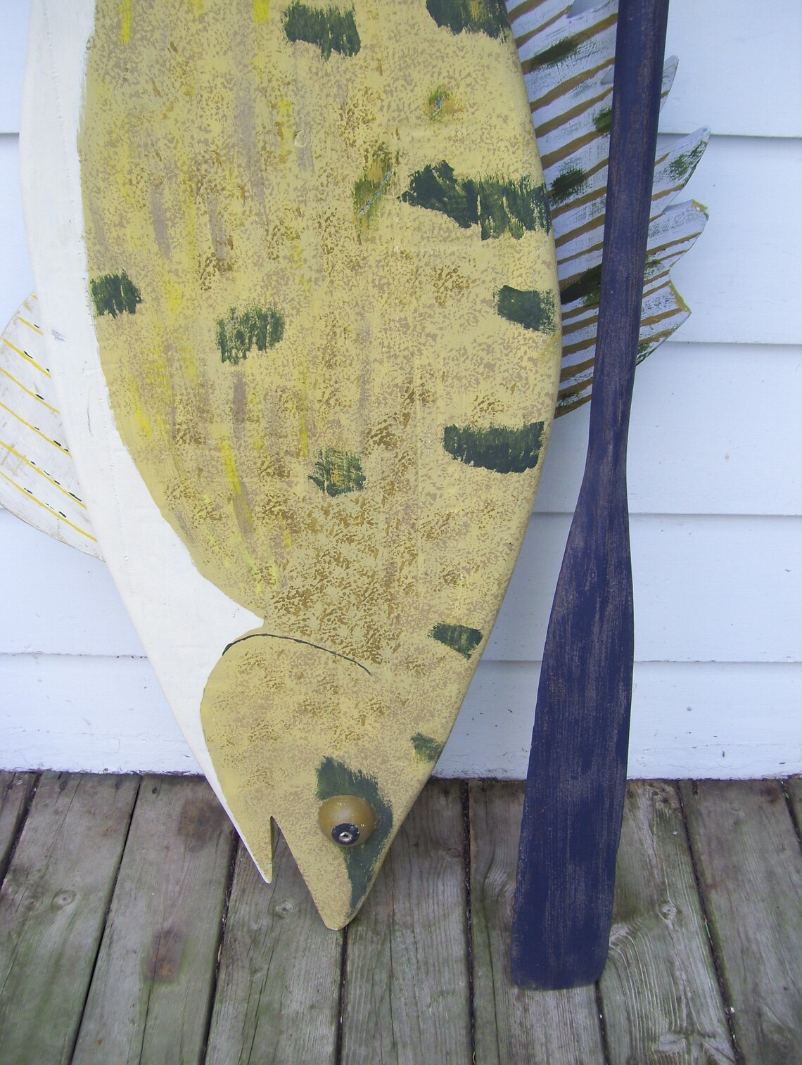 Vintage 71" Painted Wood Boat Oars Wooden Paddles OR 78" Wooden Oar ...