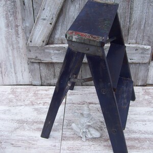 Painted Two Step Ladder Rustic Wooden Ladder Shabby Chic Navy - Etsy