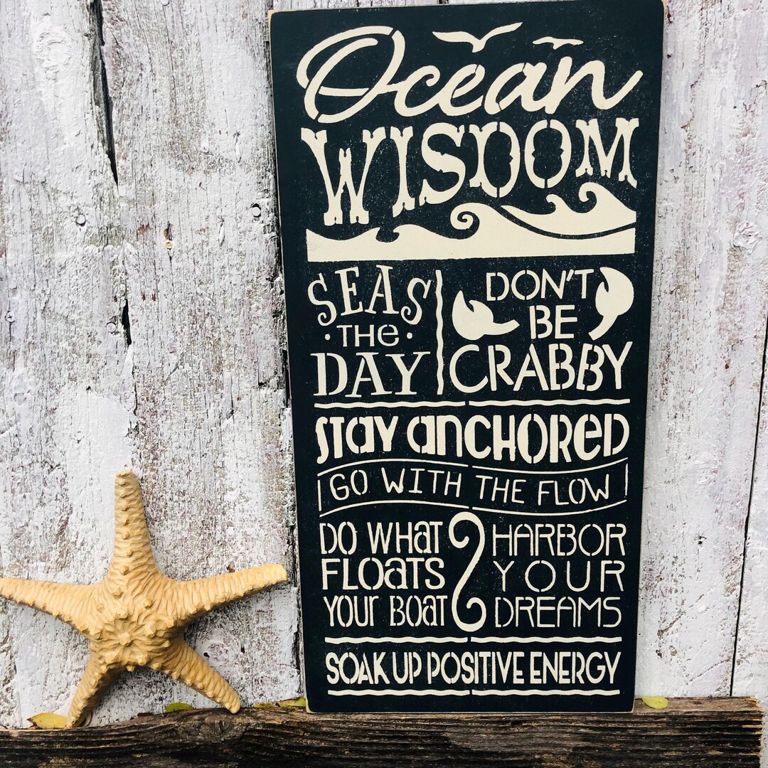 Ocean Wisdom Sign Nautical Boat Lake House Beach Decor - Etsy