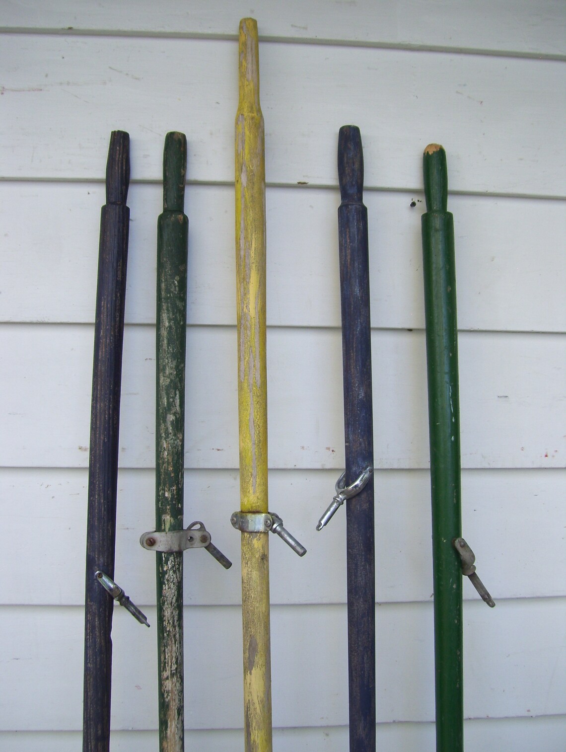 Vintage 71" Painted Wood Boat Oars Wooden Paddles OR 78" Wooden Oar ...