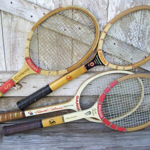 Wood Tennis Racket Spalding Pancho Gonzales Head Guillermo Vilas Harold ...