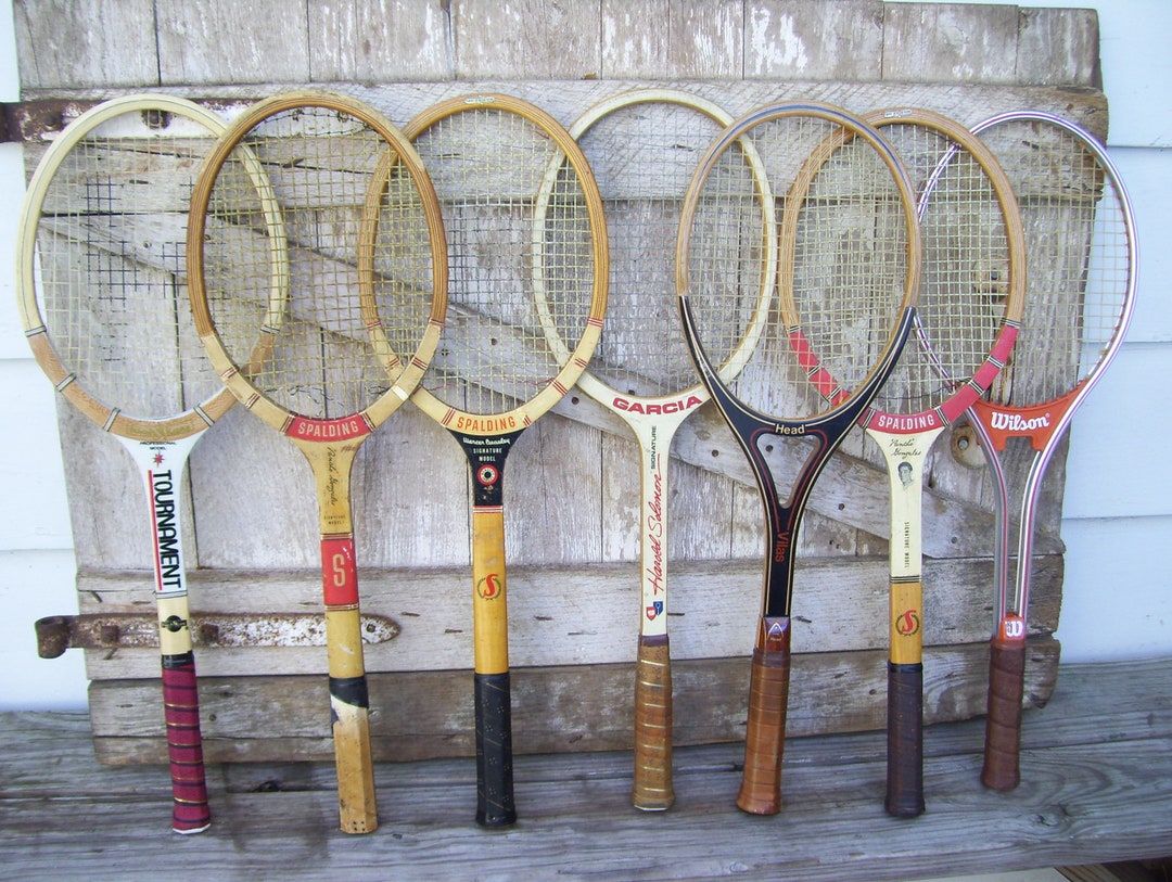 Wood Tennis Racket Spalding Pancho Gonzales Head Guillermo Vilas Harold ...