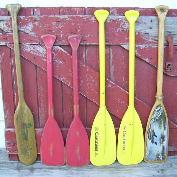 Vintage Canoe Paddles Pair - Etsy