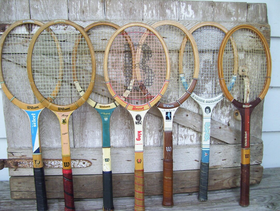Wood Tennis Racket Wilson Chris Evert Mary Hardwick Billie Jean King ...