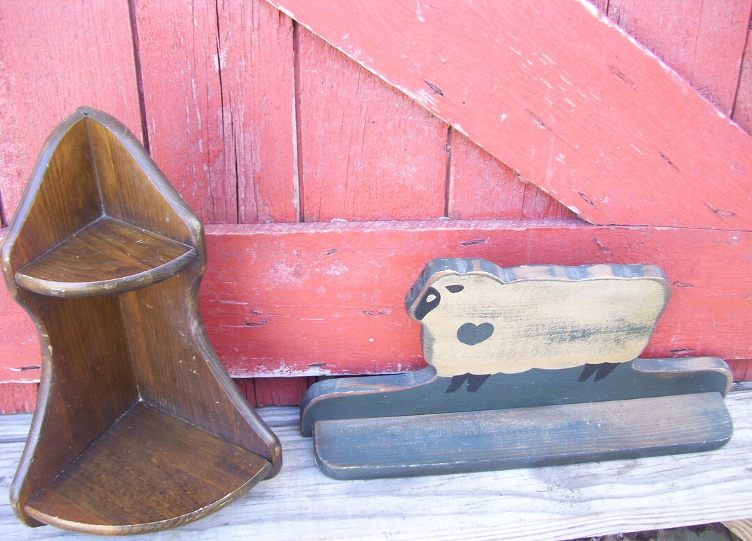 Vintage Wood Corner Shelf Boho OR Wooden Sheep Lamb Shelf Farmhouse - Etsy
