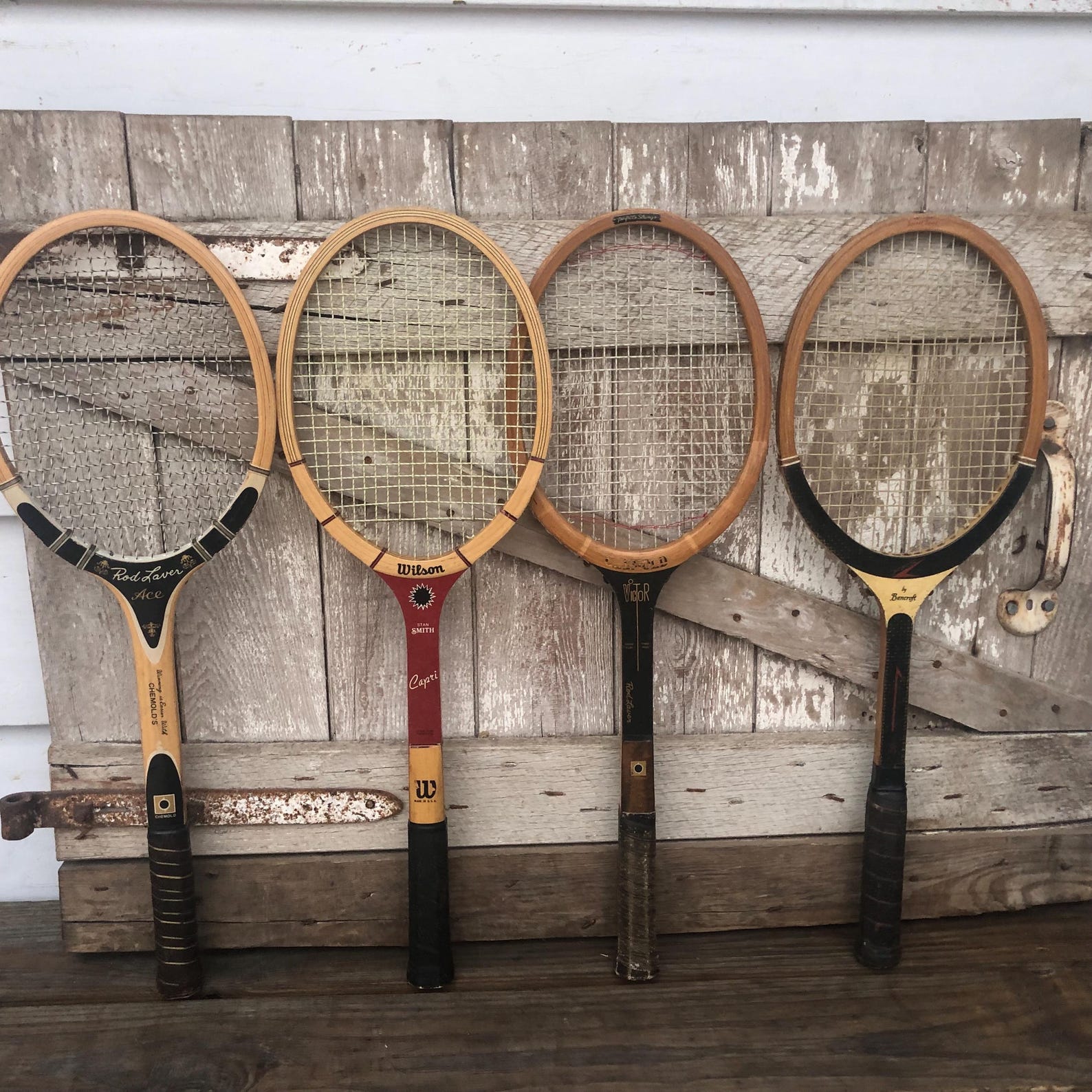 Wood Tennis Racket Wilson Jack Kramer Rod Laver Chemold Rod Laver Hugh ...