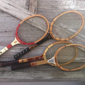 Wood Tennis Racket Wilson Jack Kramer Tony Trabert Chemold Rod Laver ...