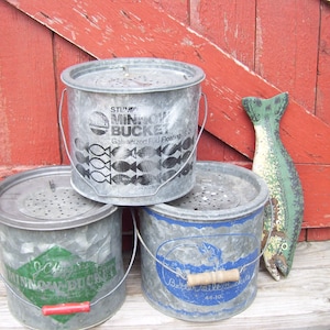 Vintage Minnow Bucket Frabill Stumpy Min O Life Mit Shel Better Bilt ...
