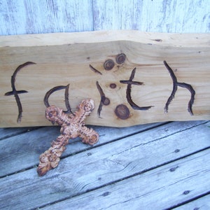 Faith Sign Inspirational Solid Wood Plank Wording Religious Spiritual ...