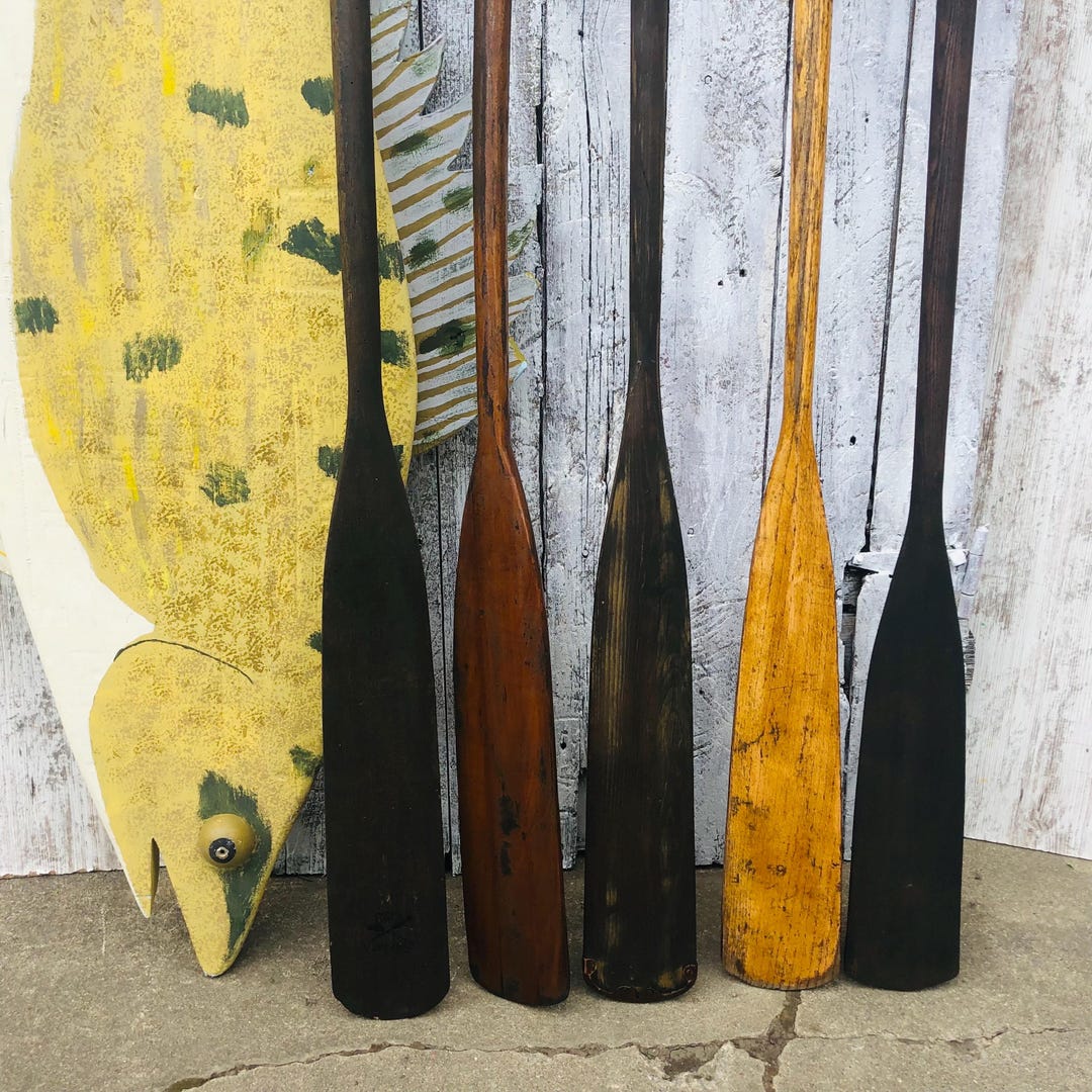 Vintage Wood Boat Oars 71" Stained or Honey Boat Paddles 83" Canoe ...